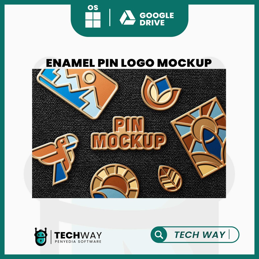 Jual ENAMEL PIN LOGO MOCKUP | PHOTOSHOP | Shopee Indonesia