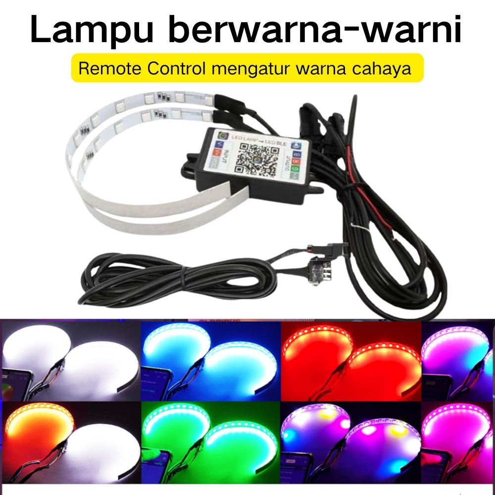 Jual Lampu Led Demon RGB Projie Motor Mobil Universal Koneksi Hp ...