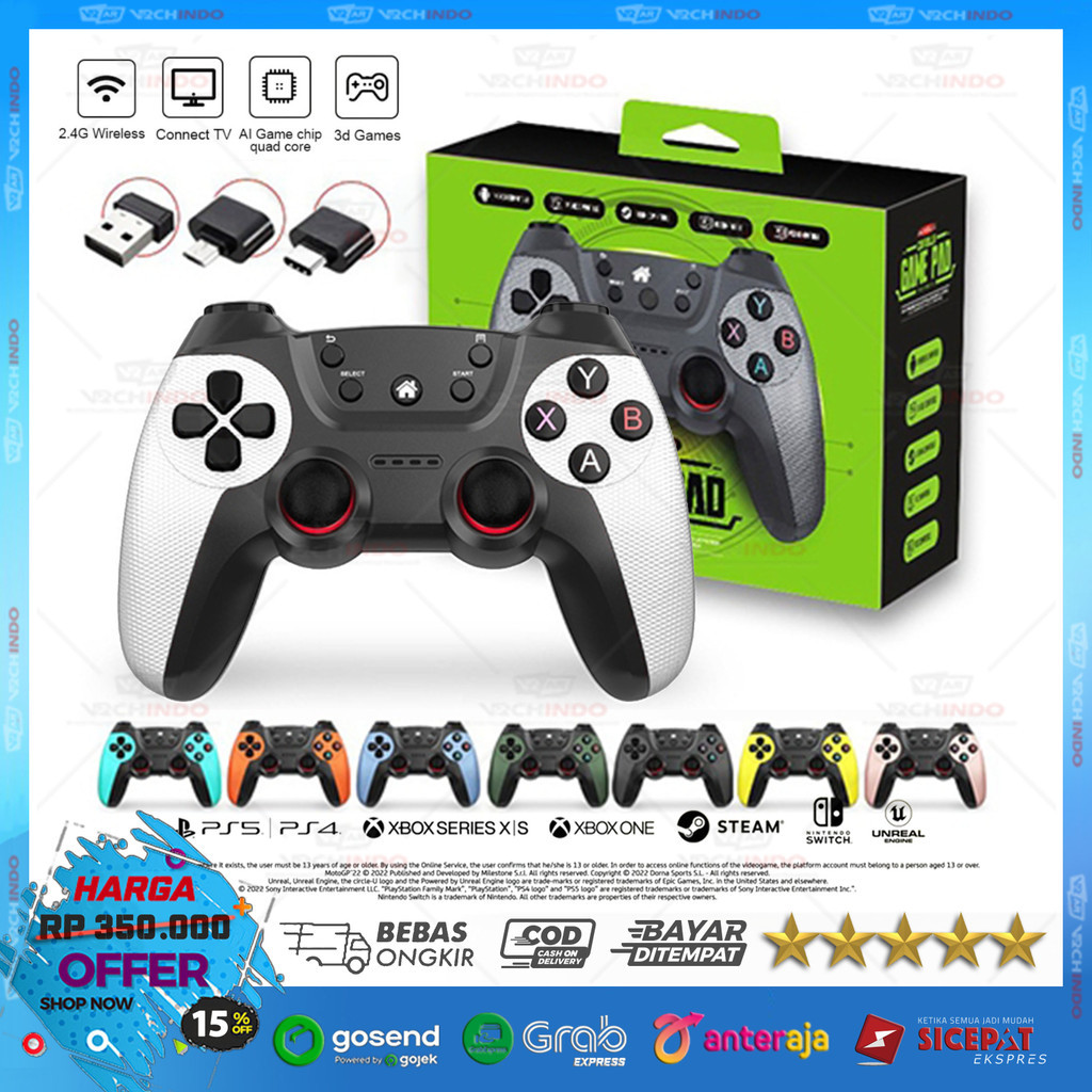 Jual Stik Gamepad Joystick Wireless Bluetooth 2.4GHz Stik TV Box / HP ...