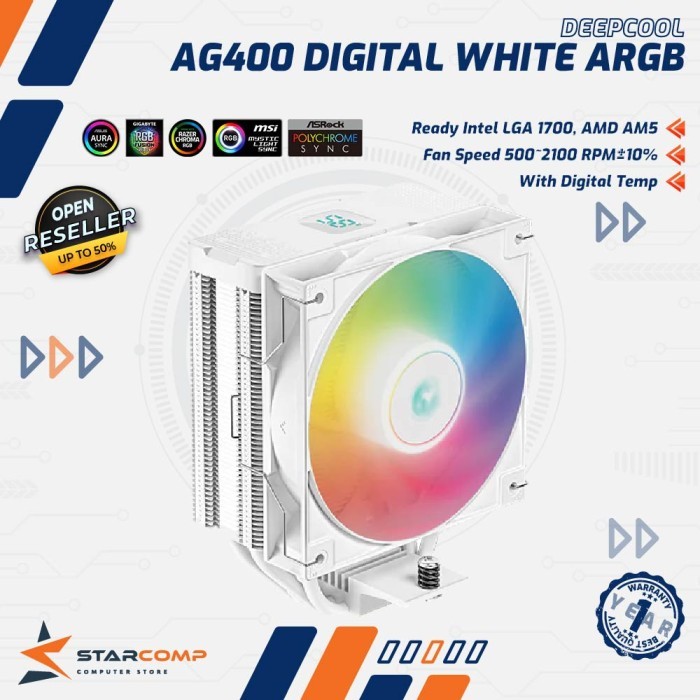 Jual Deepcool AG400 DIGITAL White ARGB Heatsink CPU Cooler | Shopee ...