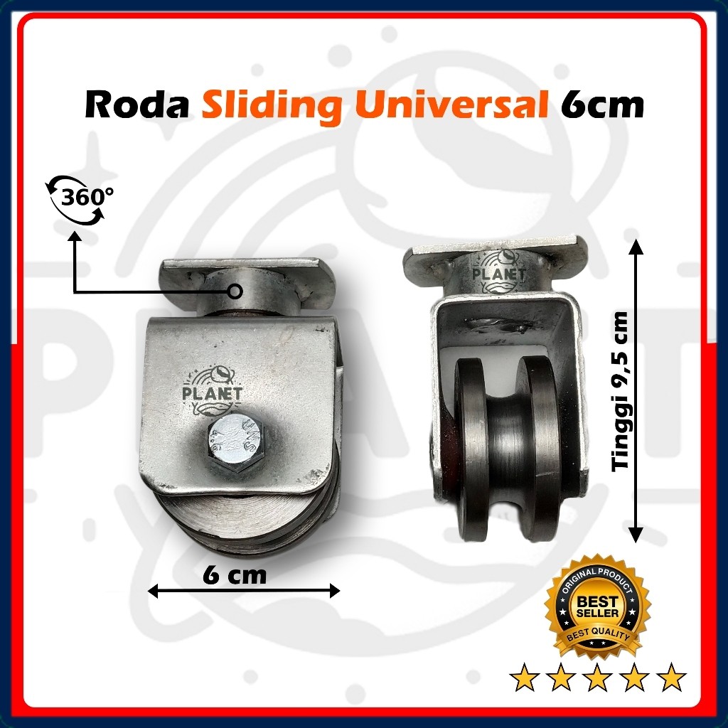 Jual Roda Pagar Sliding UNiversal 6cm / Roda Lipat Heavy Duty (bisa ...