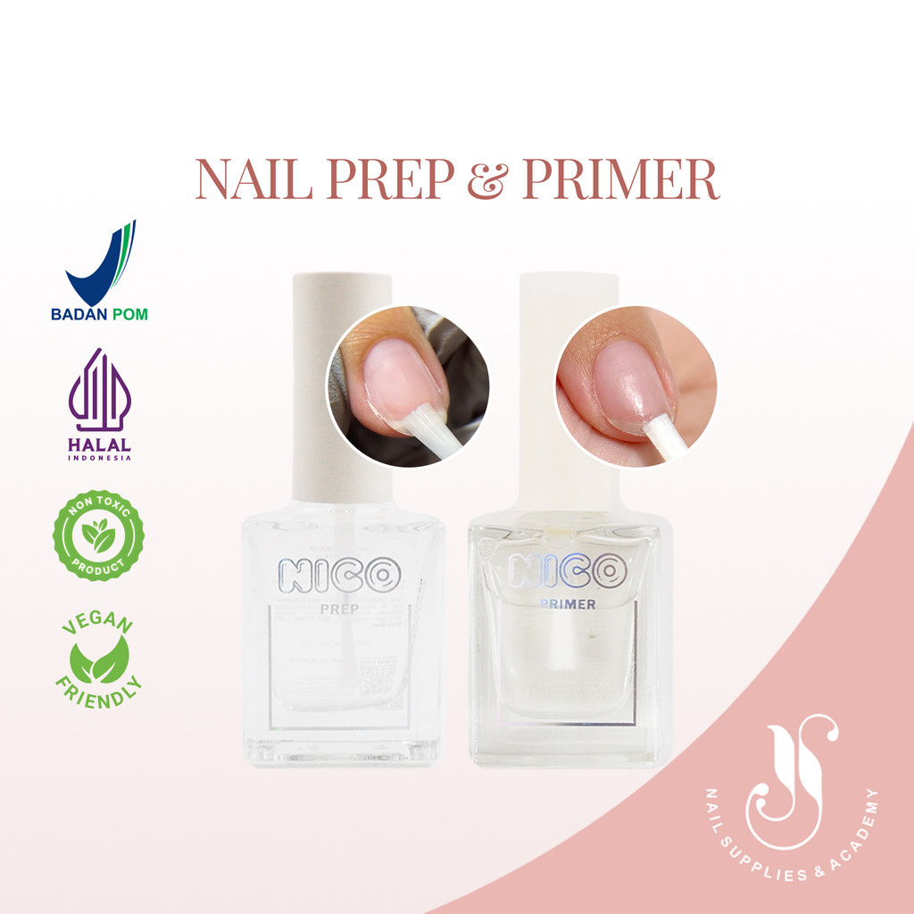 Jual Nico Nail Prep Primer Dehydrator Halal PH Bond Vegan BPOM Non Toxic High Quality Color Gel ...