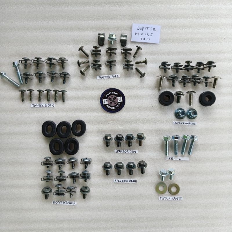 Jual Baut Body Jupiter MX Old Fullset / Baut Motor Jupiter MX Lama Baut ...