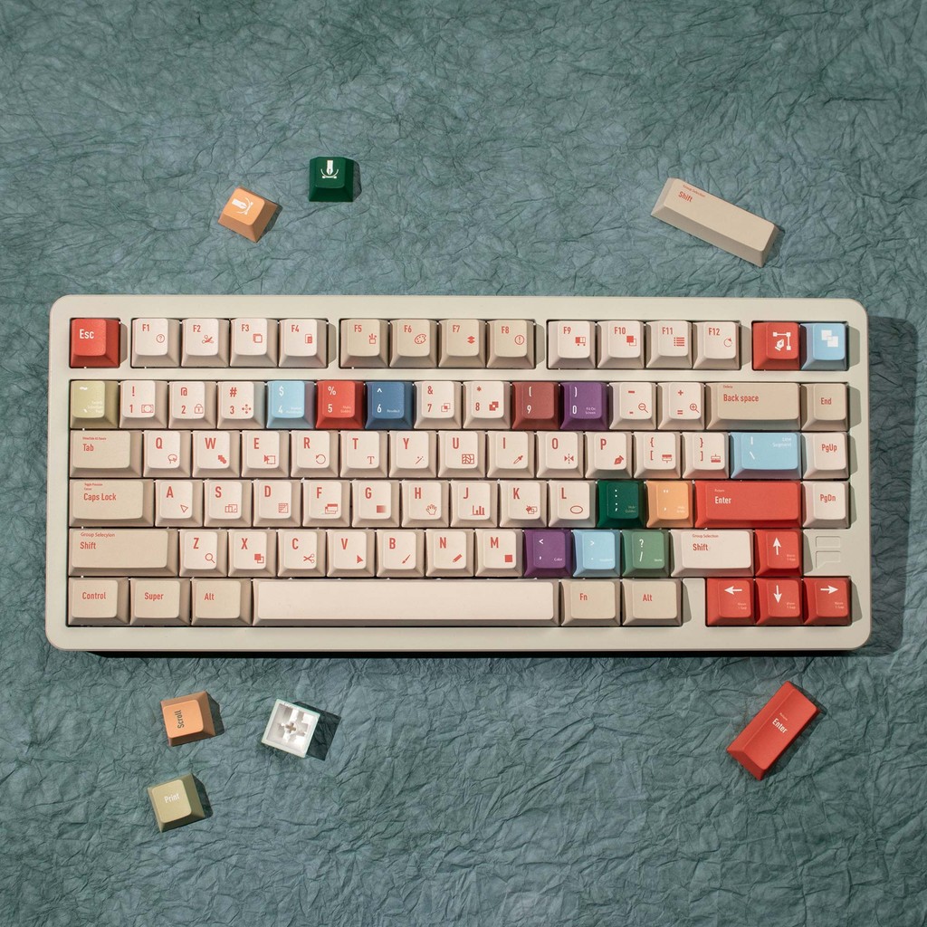 Jual illustrator AI Keycap PBT cherry Profile Retro warna keycap set ...