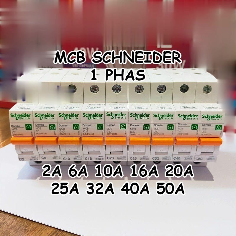 Jual SCHNEIDER MCB Domae 1 Phase 1P 2A 4A 6A 10A 16A 20A 25A 32A 40A 50A 63A | Shopee Indonesia