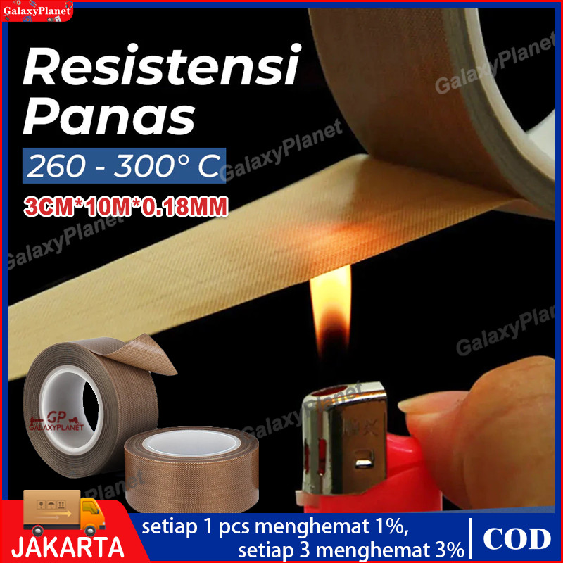 Jual 30mm Teflon Tape Lakban Teflon Tahan Panas Selotip Anti Panas Isolasi Lakban Teflon - 3CM ...