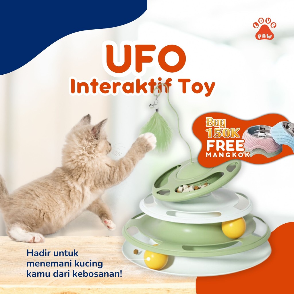 Jual Mainan Bola Kucing Putar - Mainan Interaktif Ufo Untuk Kucing UFO ...
