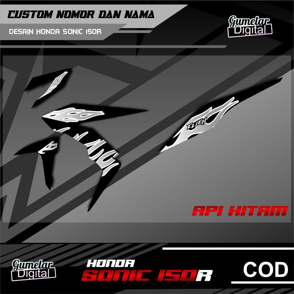 Jual STRIPPING SIMPEL HONDA SONIC 150R API HOT WHEELS CUSTOM NAMA SUDAH ...