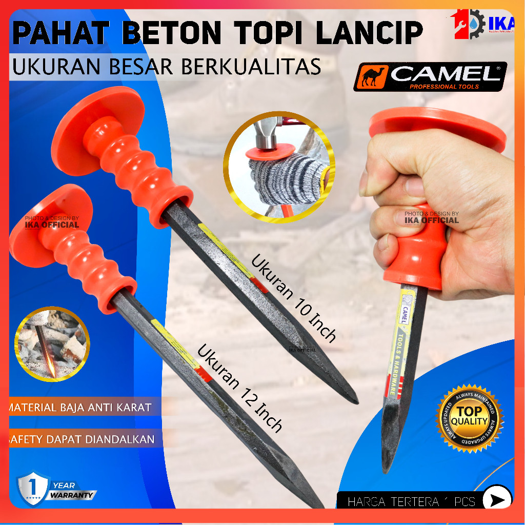Jual Camel Pahat Batu Beton Bulat Pipih Lancip 8 10 12 inch Pahat Topi ...