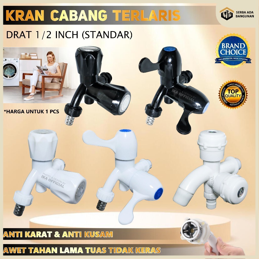 Jual Kran Cabang PVC Shower FTA Keran Air Double Plastik Hand Kamar ...