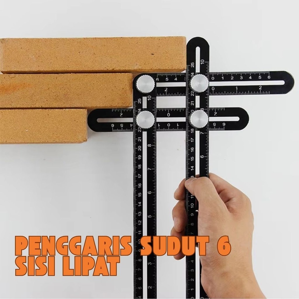 Jual Penggaris Lipat Multifungsi Sudut 6 Lipat Aluminium - Alat Ukur ...