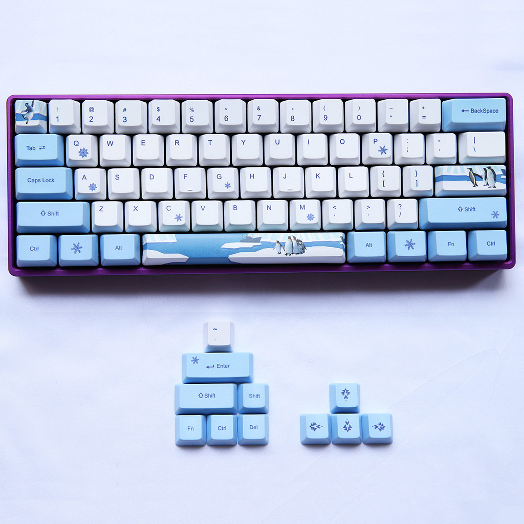Jual Dolphin Penguin Theme PBT Dye-Sub Keycaps OEM Profile Fit Cherry ...