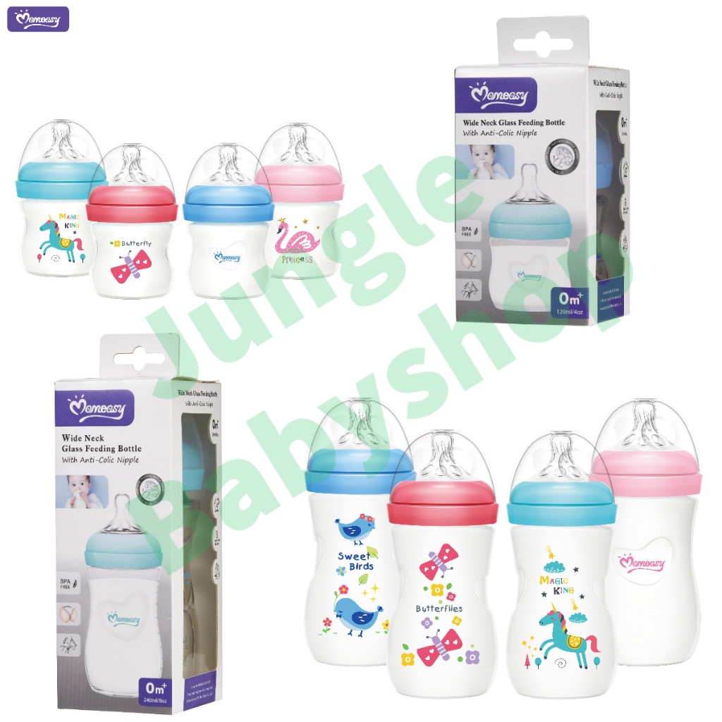 Jual MOMEASY Wideneck Feeding Bottle 120 ml 240 ml Botol Wide neck [JB] | Shopee Indonesia