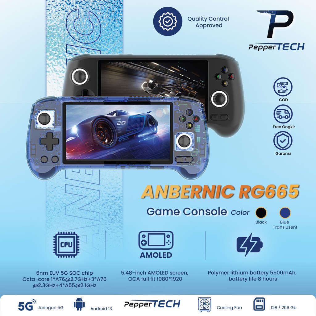 Jual Konsol Game Terbaru ANBERNIC RG556 dengan Layar AMOLED - Emulator ...