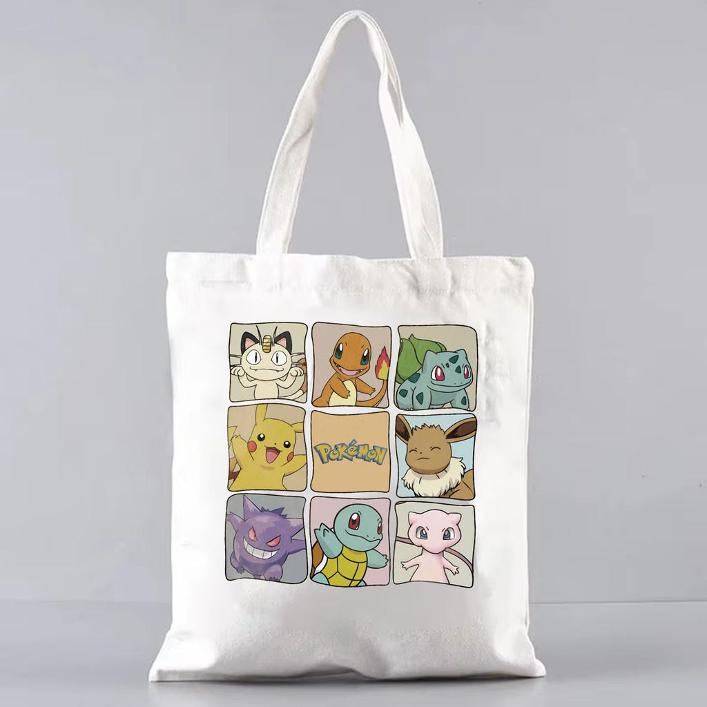 Jual Pokemon Characters Vintage Canvas tote bag Cute Cartoon Anime ...