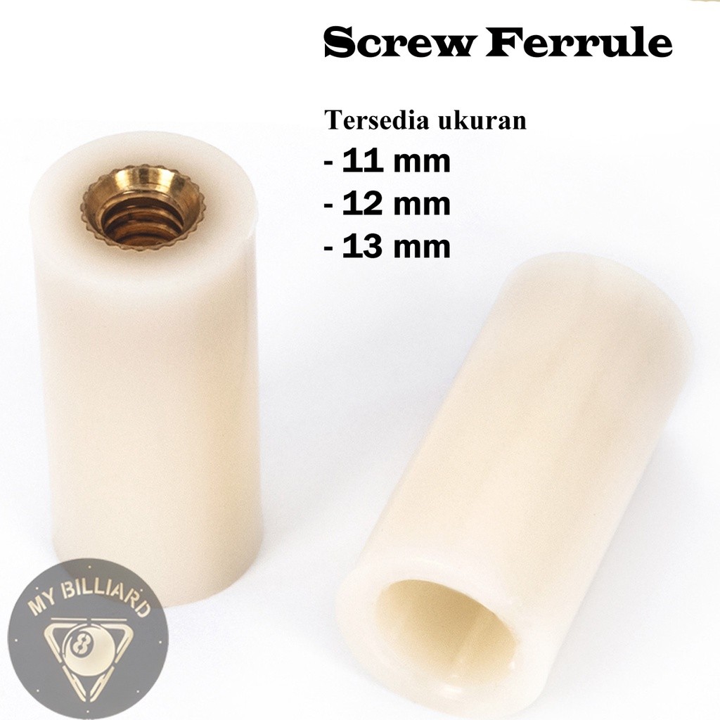 Jual Ferrule Screw Dan Cue Tip Drat Baut Besi Billiard set stik 13 12 ...