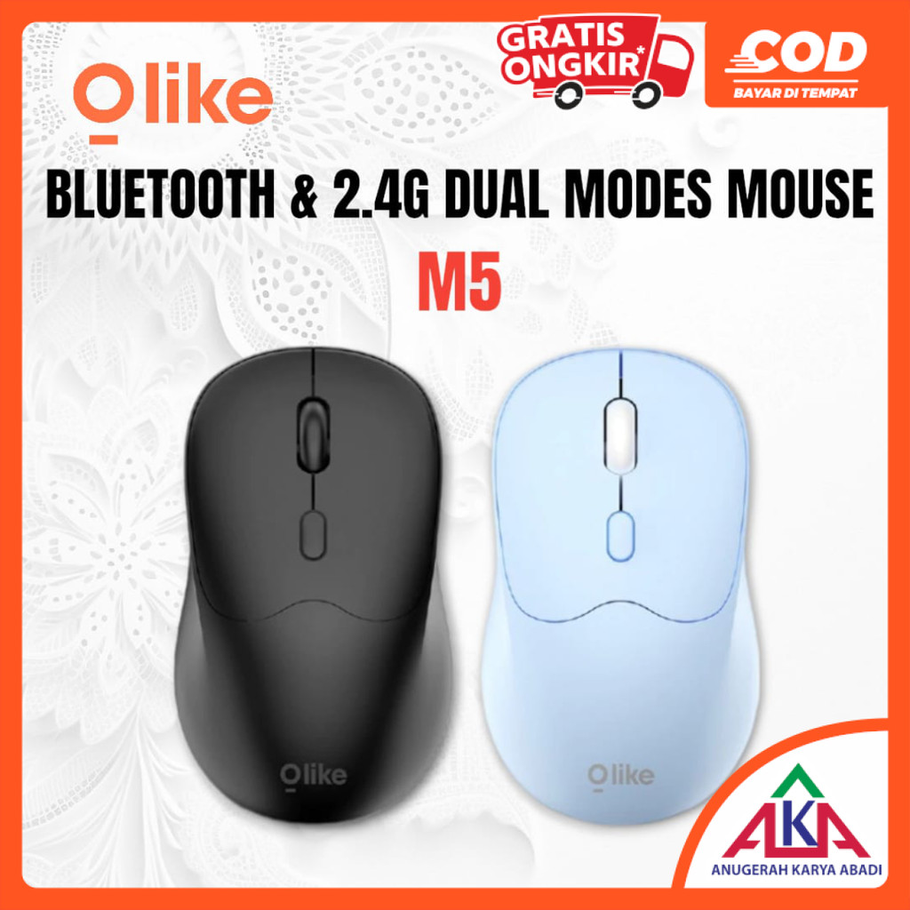Jual OLIKE M5 Mouse Wireless Dual Mode 2.4G Bluetooth 3 Mode DPI 4 ...
