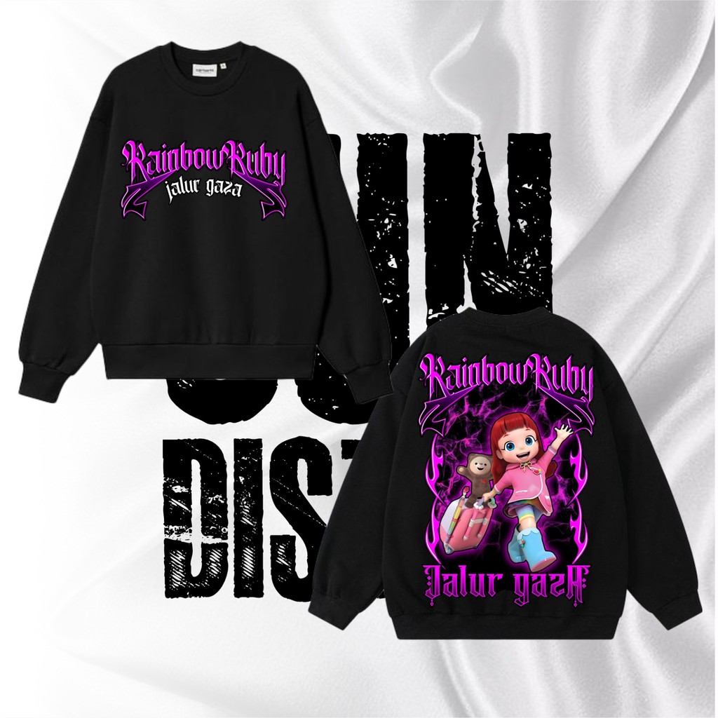 Jual Sweater Rainbow Ruby Jalur Gaza Desain Terbaru Sablon Print DTF By ...