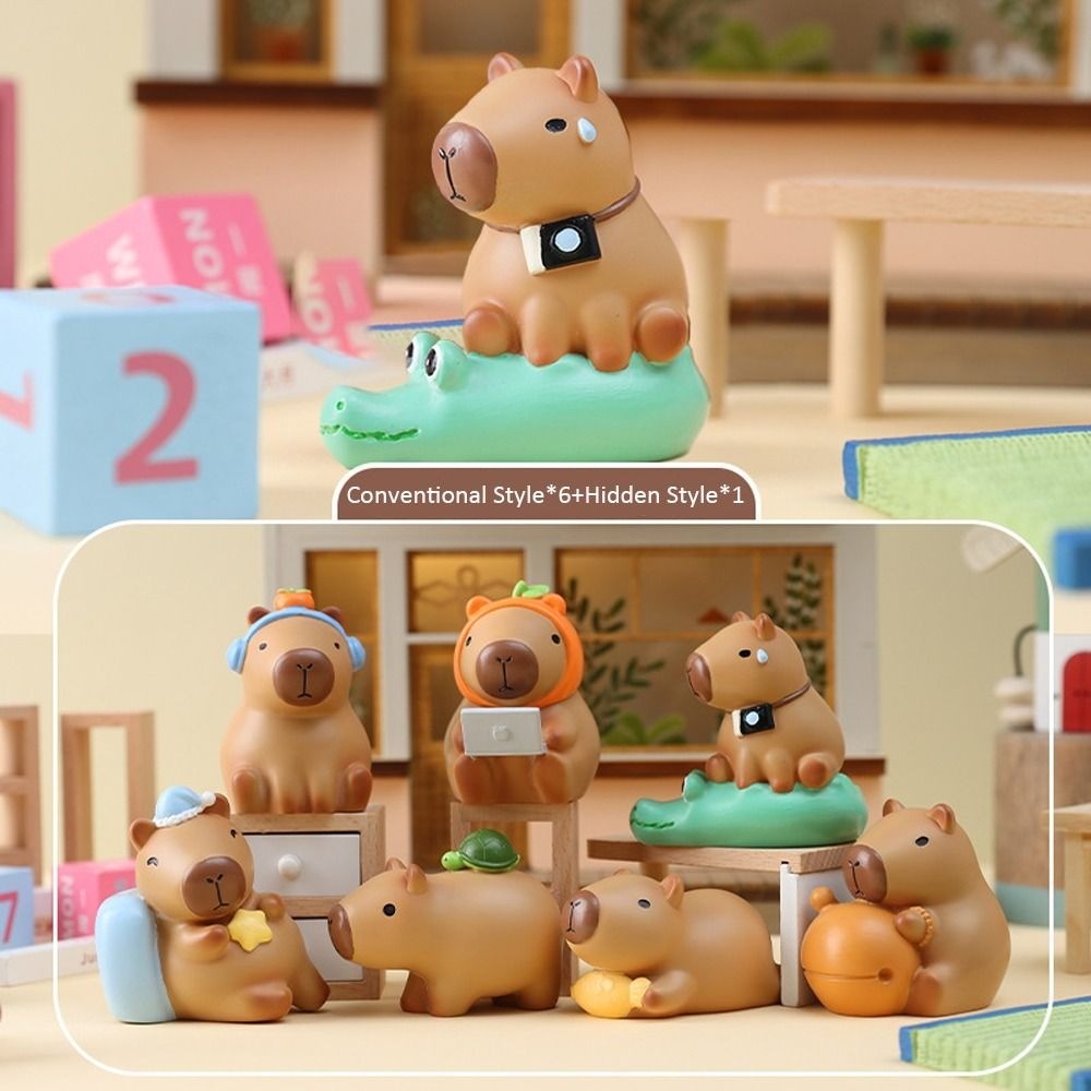 Jual Cartoon Capybara Blind Box Kapibara Toys Animal Capybara Ornaments ...