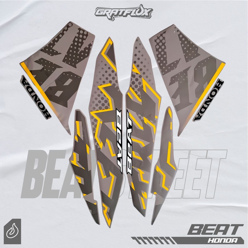 Jual Striping motor Honda Beat street 2024 full body coklat kreem ...