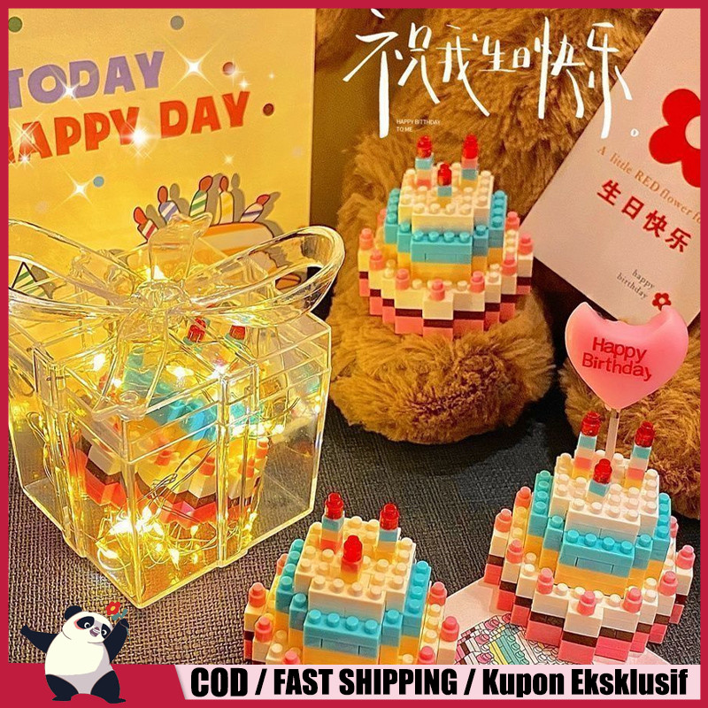 Jual Nano Block Cake Gift Box / Mainan Blok Balok Susun Mini Cake / Kue ...