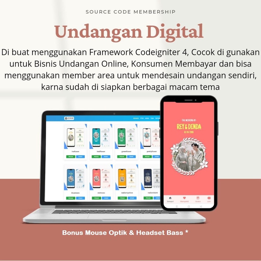 Jual Source Code Undangan Online Codeigniter 4 By Kodeaset | Shopee Indonesia