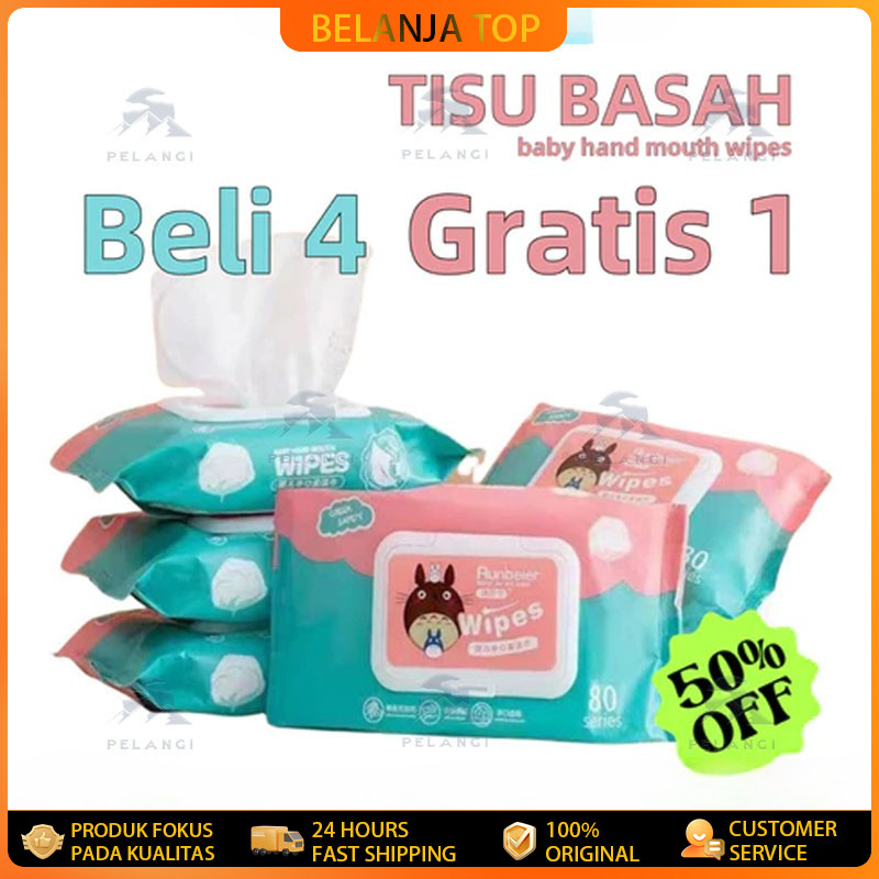 Jual TISSUE BASAH BAYI ISI 80 LEMBAR TISSUE BASAH BABY MURAH WIPES WET ...