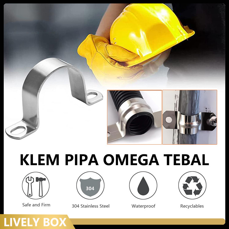 Jual Klem Pipa Omega / Plat Besi Seng / 1/2 3/4Clamps Omega Galvanis ...
