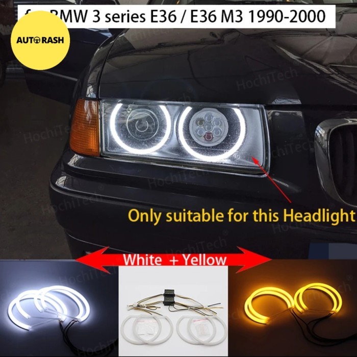 Jual BMW E36 angel eyes kit DRL cotton halo ring light putih kuning ...