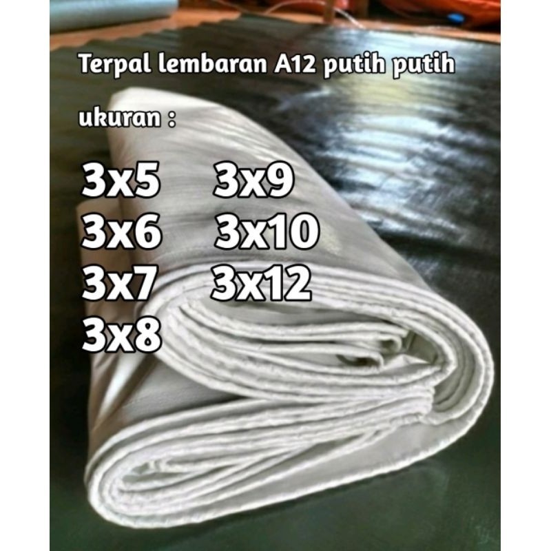 Jual PRABU TERPAL Terpal lembaran a12 putih putih ukuran 3x5 3x6 3x7 ...
