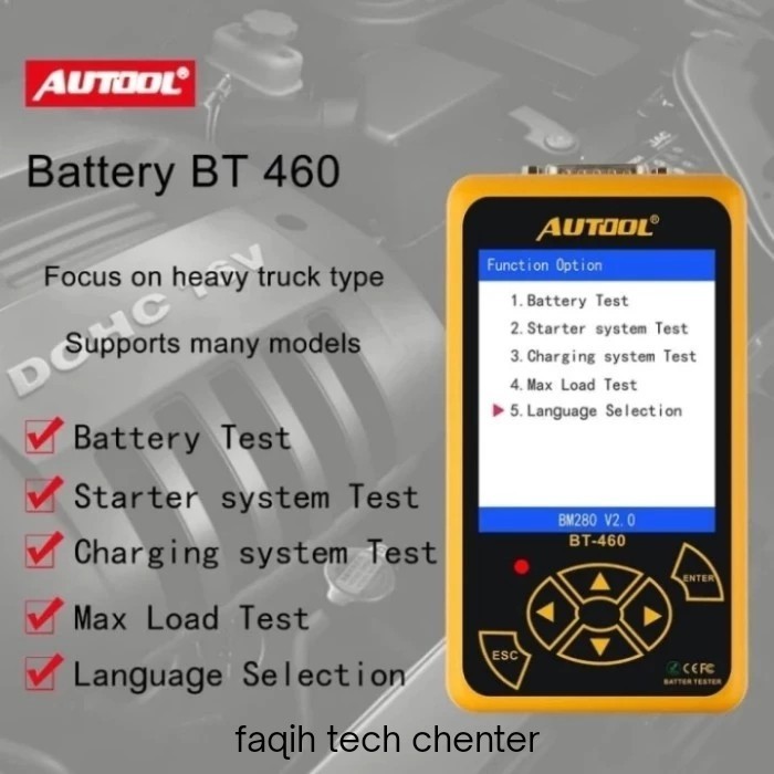 Jual AUTOOL BT-460 Battery Tester Lead-acid AGM GEL 12V 24V truck ...