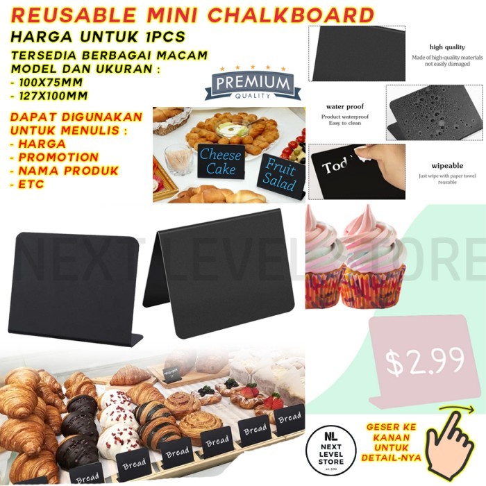 Jual Mini Chalkboard Papan Tulis Menu Label Harga Stand Display Plastik ...