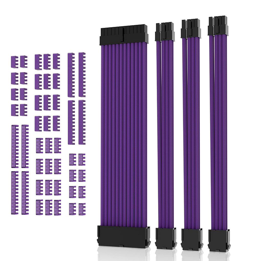 Jual Female to Male 18AWG Sleeved PSU Extension Power Cable 30cm ...