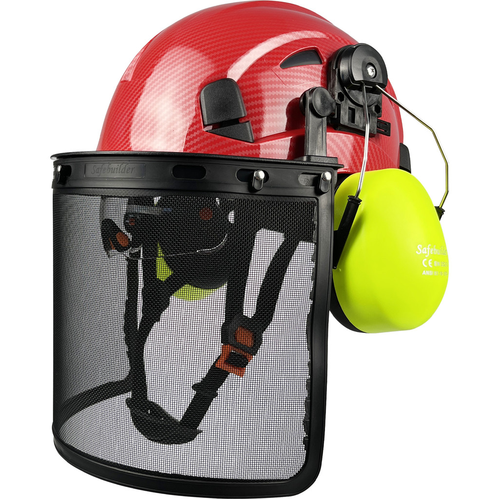 Jual Forestry Industrial Safety Helmet With Mesh Face Shield Earmuffs ...