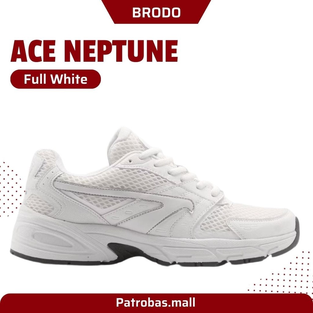 Jual BRODO Ace Neptune Full White Original Sepatu Sneakers Casual Sport ...
