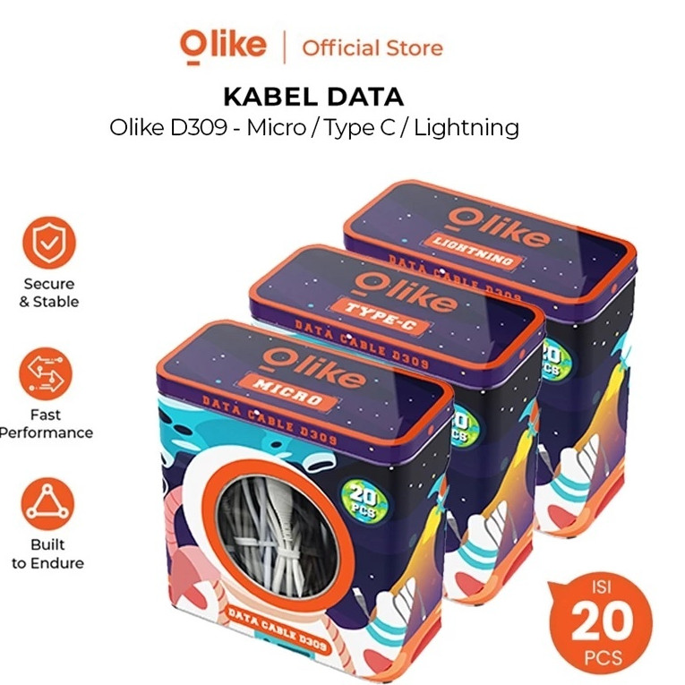 Jual OLIKE KABEL DATA D309M D309C D306L MICRO/TYPE-C/LIGHTNING (1 ...