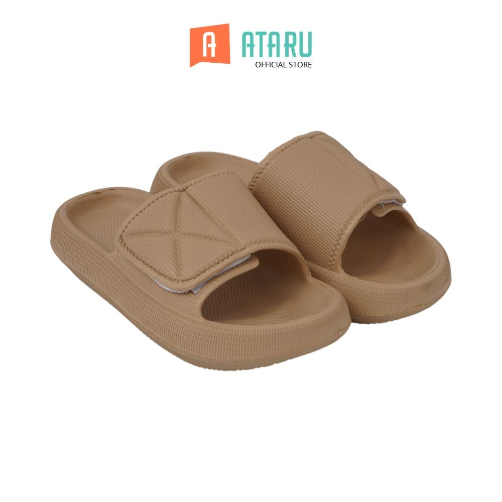 Jual Ataru Ukuran 42/43 Sandal Slides Pattern Single Color - Cokelat ...