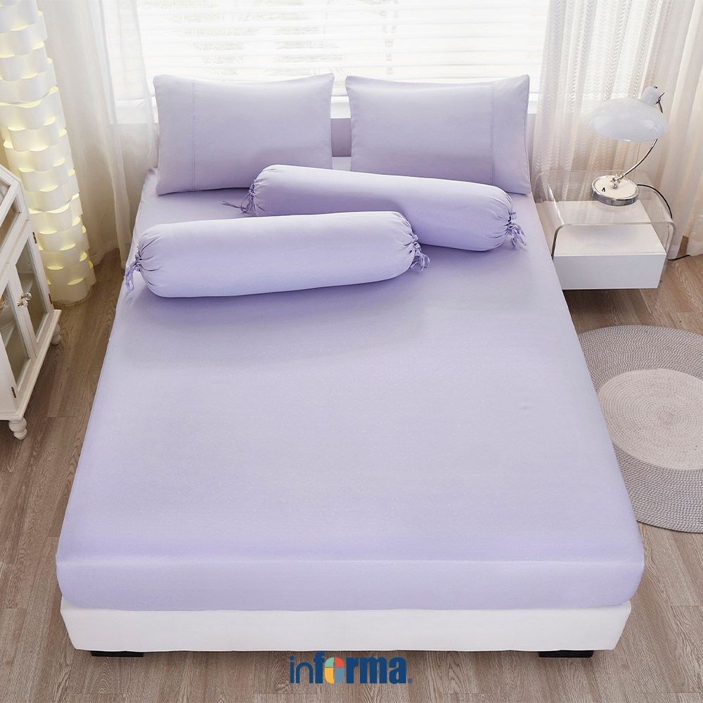 Jual Informa 160X200 cm Set 5 Pcs Seprai Queen Microfiber Emboss - Ungu ...