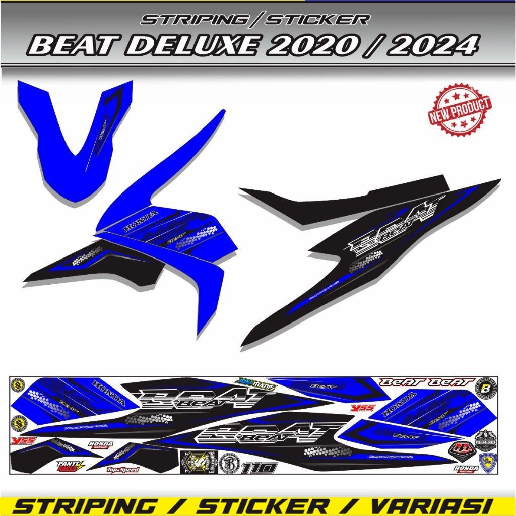 Jual STRIPING STIKER MOTOR BEAT DELUXE MOTIF SIMPLE VARIASI STIKER ...