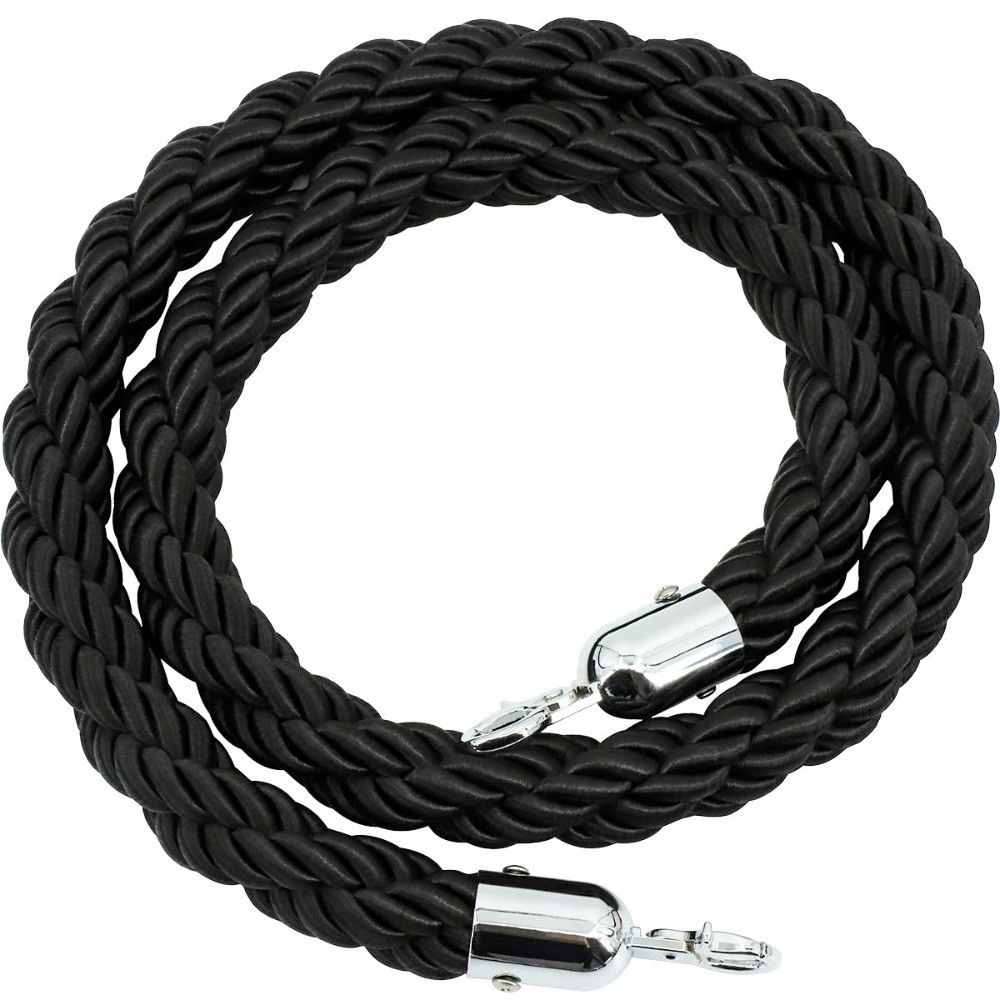 Jual Rope 1.5m Black Twisted Barrier Rope Queue Divider Crowd Control ...