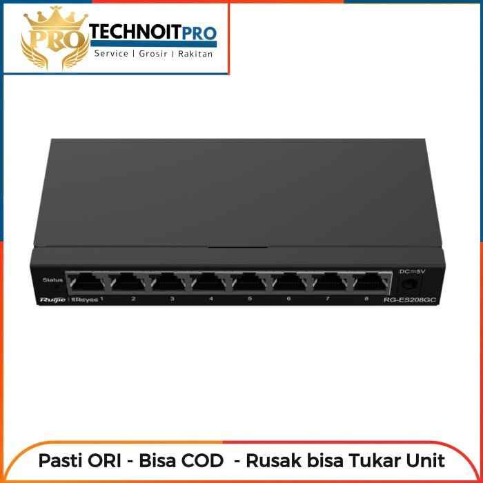 Jual Ruijie RG-ES208GC 8 Port Gigabit Smart Cloud Managed Non-PoE ...