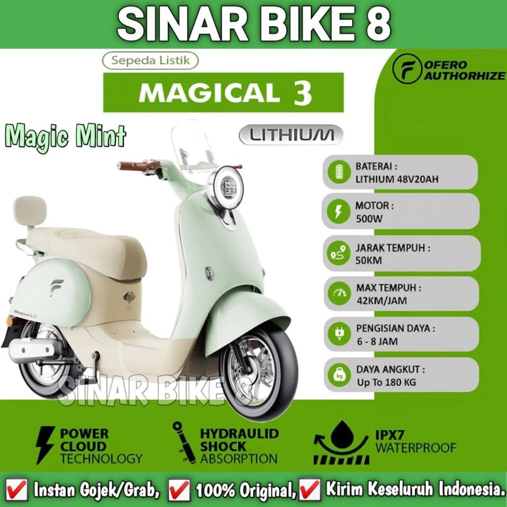 Jual Sepeda Listrik OFERO MAGICAL 3 Lithium Electrice Bike 500 Watt ...