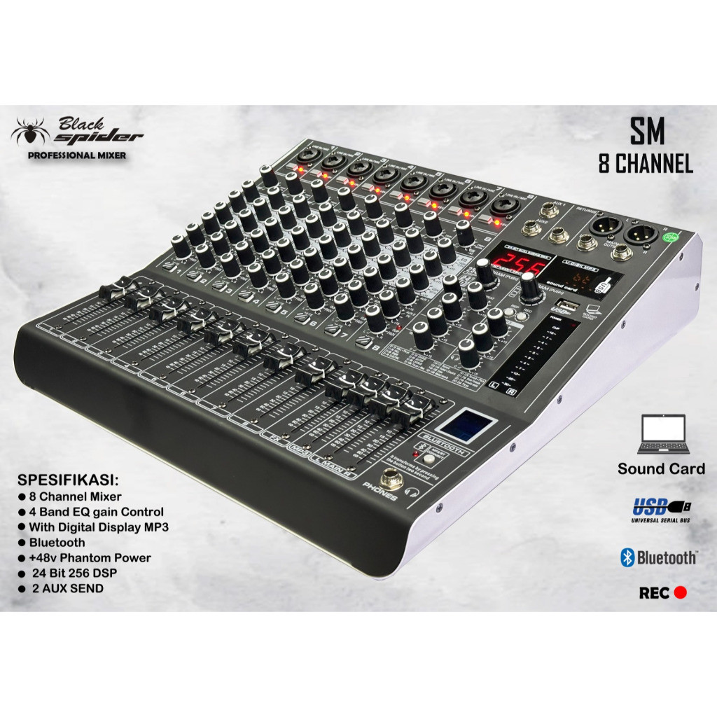 Jual Mixer audio 8 channel Black Spider SM 8 blackspider sm8 | Shopee ...