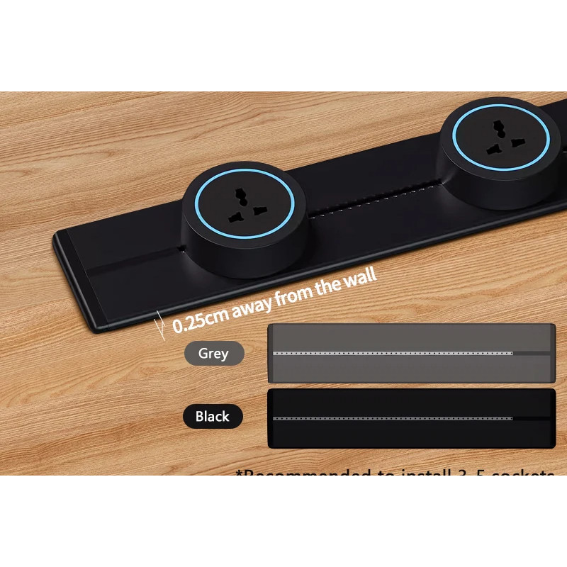 Jual Wall power rail socket, kitchen aluminum expansion socket 40cm ...