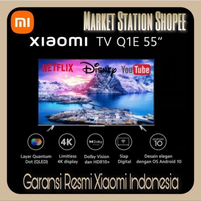 Jual Xiaomi Smart Android TV Mi TV Q1E 55 inch Bezel-less 4K QLED New Garansi Resmi Q1E | Shopee ...
