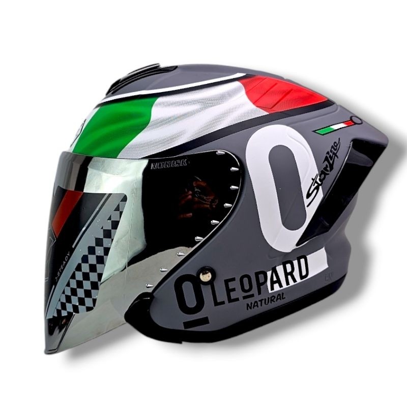 Jual HELM JS ARMOR LEO GREY DOFF / HELM HALF FACE SINGLE VISOR | Shopee ...