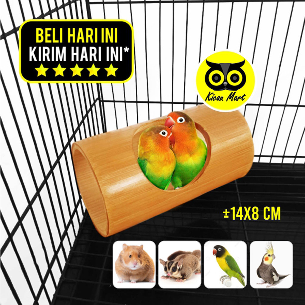 Jual KICAU MART Glodok Lovebird Bambu Tabung Tempat Susuh Ternak Sarang ...