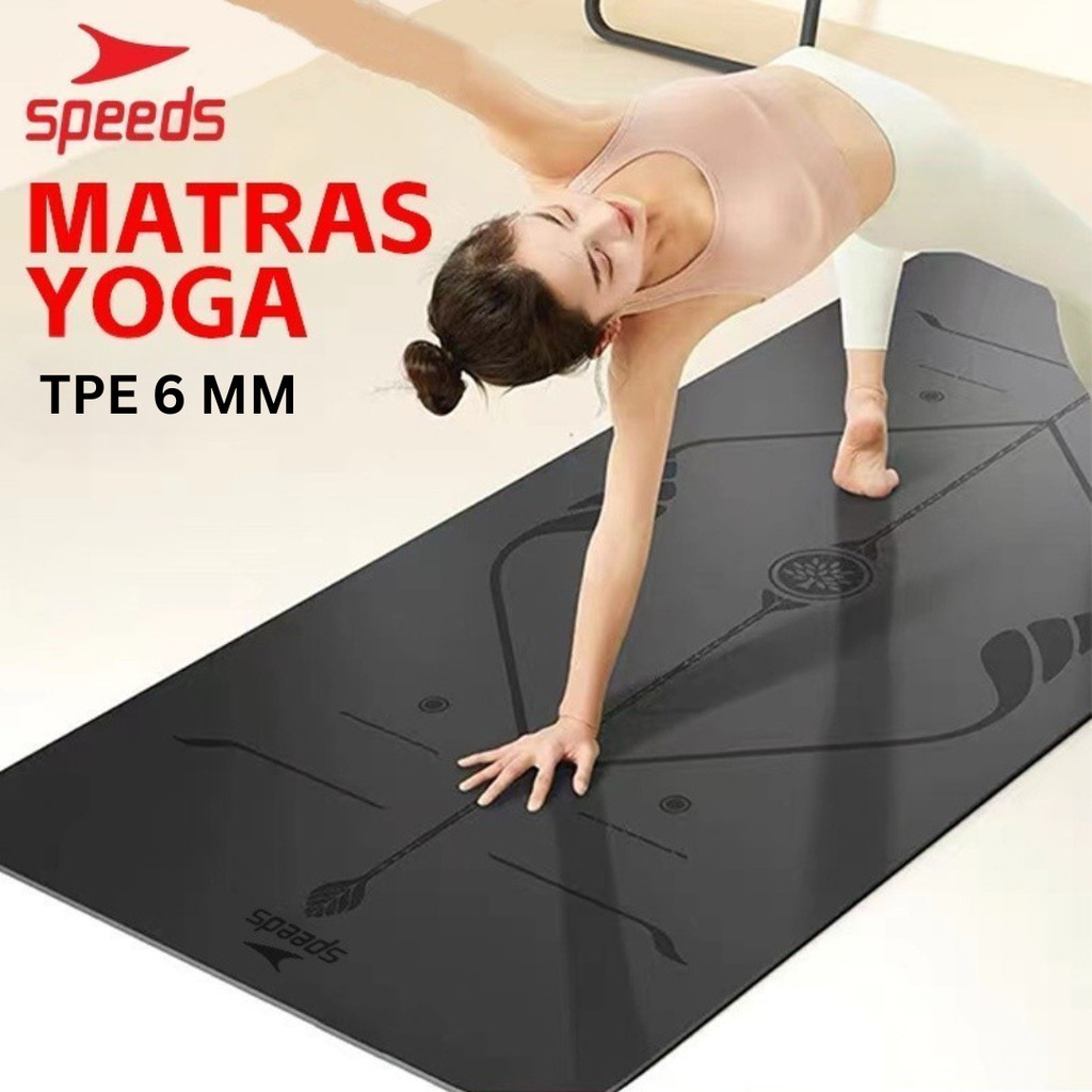 Jual SPEEDS Matras Yoga Mat Alas Cardio Olahraga TPE 61x183 cm Tebal 6mm Karpet Senam Lantai Gym ...
