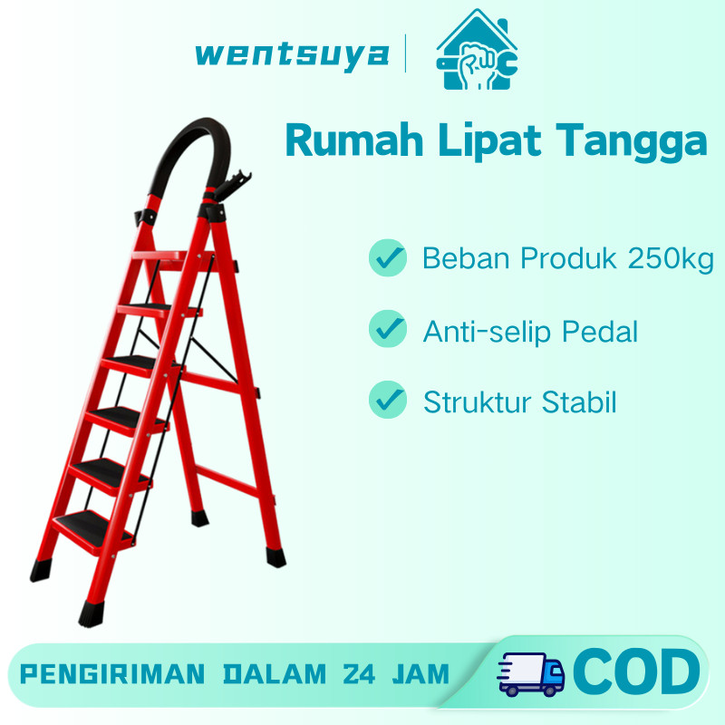 Jual Tangga 4/5/6/7/8 Step Tangga Lipat Baja Karbon Tangga Melipat ...