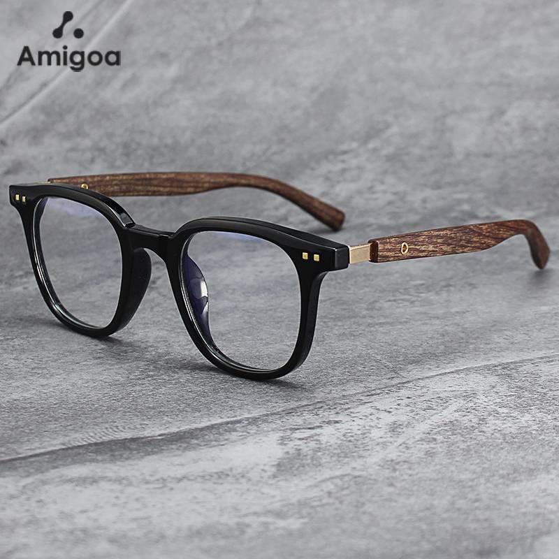 Jual AMIGOA Kacamata Premium Anti Cahaya Biru Kacamata Frame Kayu ...